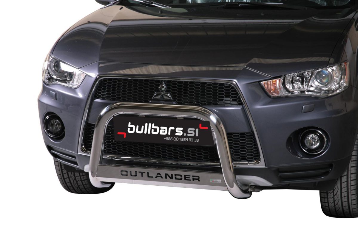EU INOX bull bar fi63 z napisom OUTLANDER - Mitsubishi Outlander (2010 ...