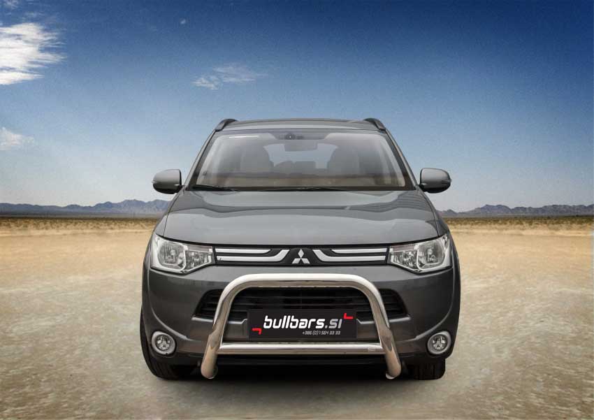 EU INOX bull bar fi70 s prečno cevjo - Mitsubishi Outlander (2012-2015 ...