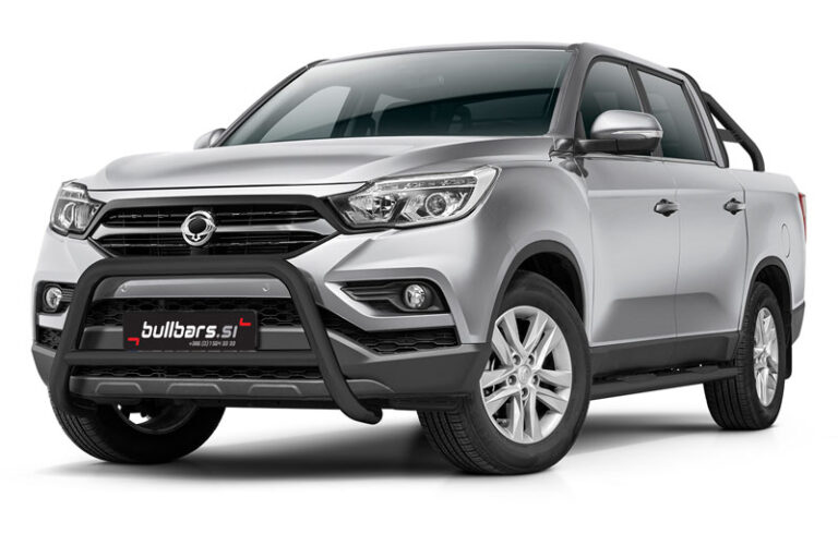 EU INOX bull bar fi70 s prečno cevjo – SsangYong Musso (2018-2021 ...